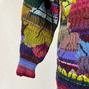 Vintage | Sweaters | Vtg Handmade Knit Crochet Tree Wildlife Peruvian ...